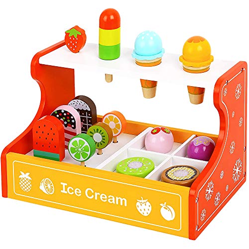 Toy Chest Nyc Wooden Ice Cream Parlor Playset for Kids 3 Years and Up ...