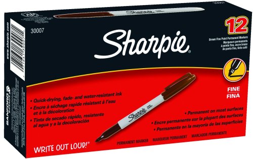 Sharpie Fine Point Permanent Markers, 12 Brown Markers (30007) | Amazon ...