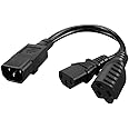 Amazon.com: C14 to C13+NEMA 5-15R Y Splitter Power Plug Cord,Single C14 Male to C13+Nema 5-15R ...