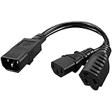 Amazon.com: C14 to C13+NEMA 5-15R Y Splitter Power Plug Cord,Single C14 Male to C13+Nema 5-15R ...