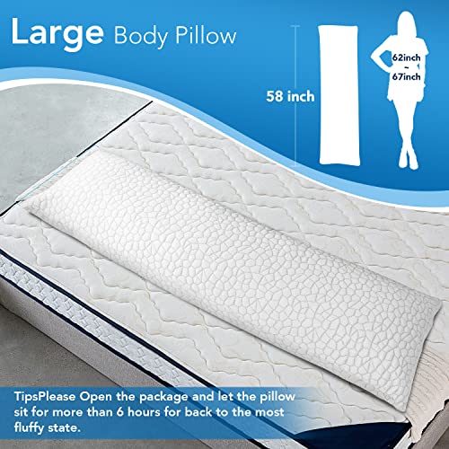 Cooling Body Pillow for Adults,Adjustable 58inch Extra Long Pillows for Sleeping, Shredded ...