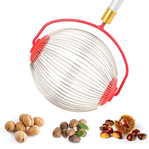 GYMAX Medium Nut Gatherer, Adjustable Lightweight Rolling Nut Wizard ...