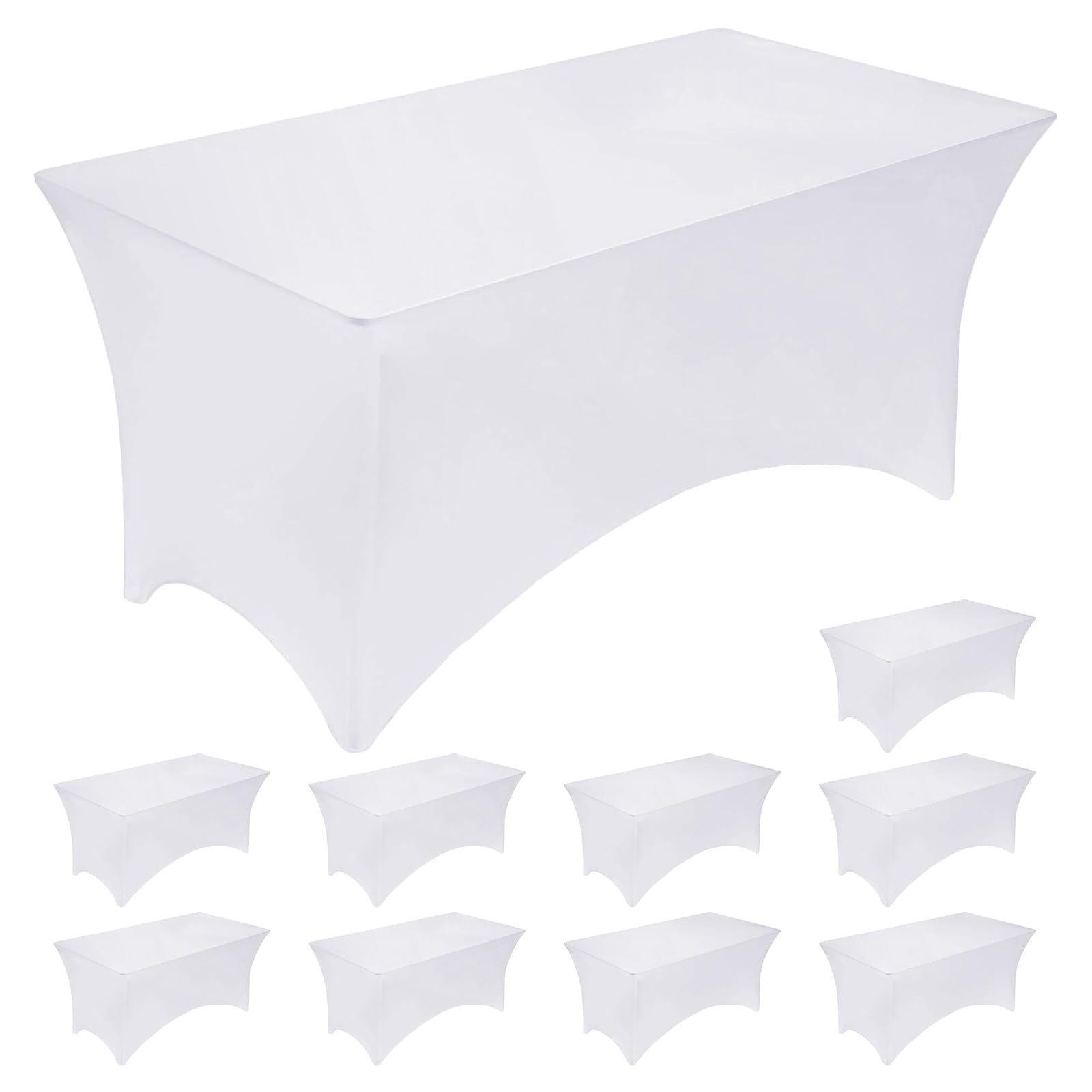 Fixwal 10 Pack 6FT Spandex Table Cover for 6 Foot Tables, Fitted ...