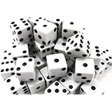 Amazon.com: Handy Basics 100 Pack Standard Game Dice 16mm (White ...