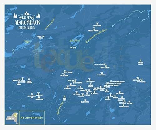Amazon.com: Adirondack Mountains 46 Peaks, Hiking Map, Trail Map, US ...
