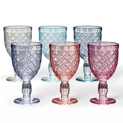 Kook Multi Colored Glass Goblets, Vintage Drinking Glasses, Beverage ...
