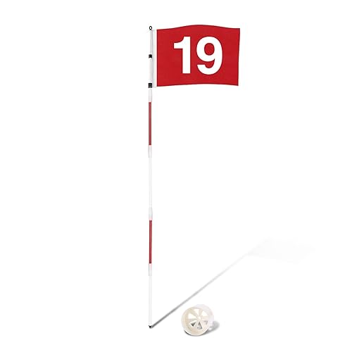 Golf Flagstick 6ft, 5-Section Design, ABS Hole Cup, 420D Nylon Flag for ...