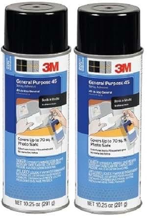 Amazon.com: 3M General Purpose 45 Spray Adhesive, 10-1/4-Ounce 2 Pack ...