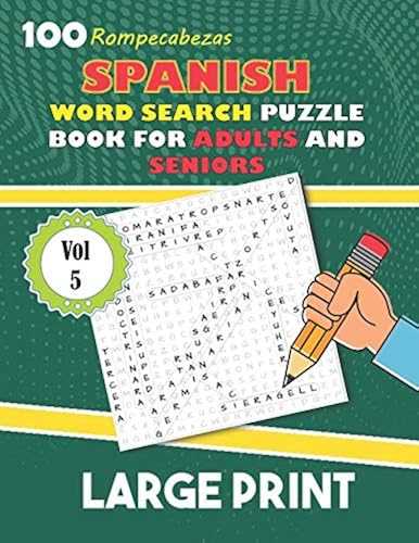 Large Print Spanish Word Search Puzzle Book For Adults And Seniors Vol ...