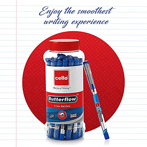 Buy Cello Butterflow Ball Pens (25 Pen- Blue) | Lubriflow ink system ...