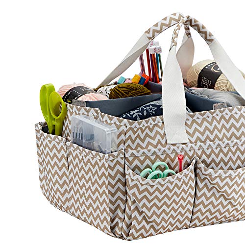 HOMEST Craft Organizer Tote Bag with Multiple Pockets, Storage Art ...