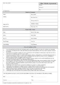 Legally Compliant - Hire / Courtesy Car / Loan Vehicle Agreement Pad ...