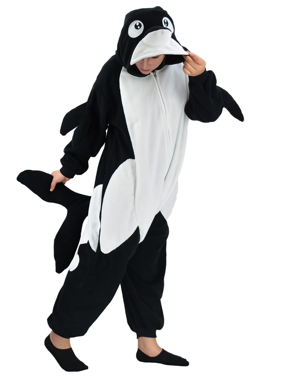 ANACOSPLAYONE Killer Whale One Piece Pajamas Adult Whale Costume ...