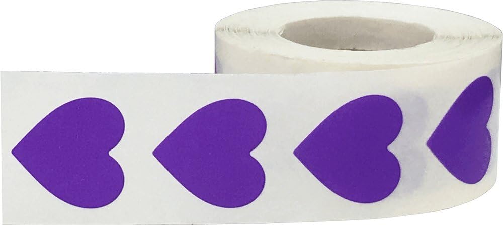 Purple Heart Stickers, 19 mm 3/4 Inch Valentine’s Day Labels 500 Pack ...