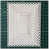Amazon.com : Nested Stitched Scallop Rectangle Frame Cutting Dies ...