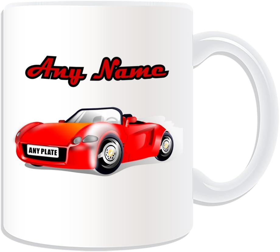 UNIGIFT Personalised Gift - Car Racing Mug (Sport Design Theme, White ...