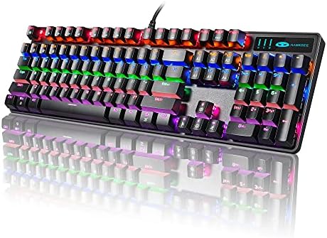 MageGee Mechanical Gaming Keyboard, Storm Rainbow Backlit Ultra-Slim ...