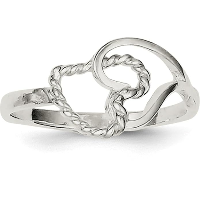 Amazon.com: Sterling Silver Heart Promise Ring Sz 6: Jewelry