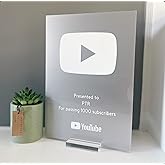 Amazon.com: Plaque To Reality YouTube 1+ Subscriber Play Button Award ...