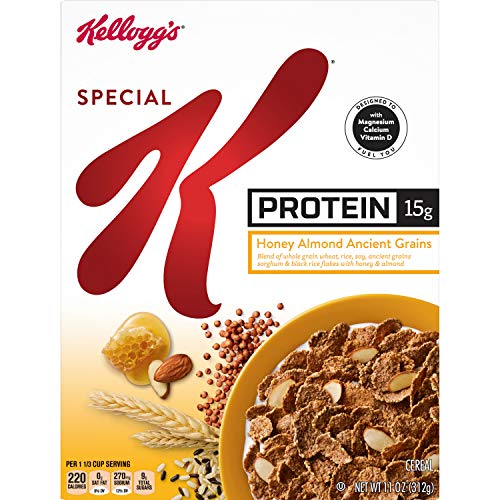 Kellogg's Special K Protein, Breakfast Cereal, Honey Almond Ancient ...