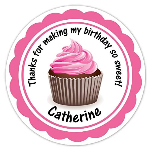 Amazon.com: 12 Cupcake Birthday Labels, Cupcake Birthday stickers ...