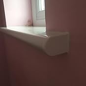 180mm White UPVC Bullnose Window Board/Cill Cover 1.25m Long 9mm Thick ...