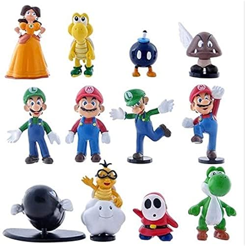 12 Pcs Set Super Mario Bros Super Mary Princess, Turtle, Mushroom ...