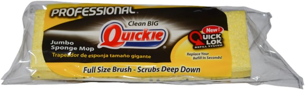 Quickie Jumbo Sponge Mop Refill - Works on Any Type J Mop (Pack of 4 ...