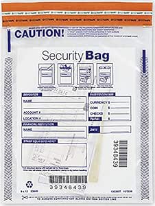 Amazon.com: EGP Small Single Clear Pocket Bank Deposit Bag - 9 x 12 ...