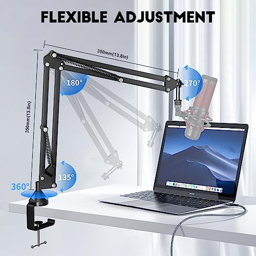 Microphone Arm,Aokeo AK-35 Microphone Desk Stand-Microphone Suspension ...