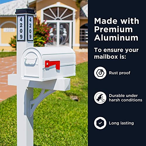 Brightlight Mailbox, Two Door Premium Aluminum Mailbox and Post with ...