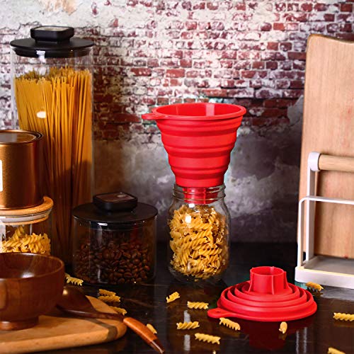 Canning Jar Lifter and Silicone Collapsible Funnel Foldable Large Canning Jar Funnel Compatible ...