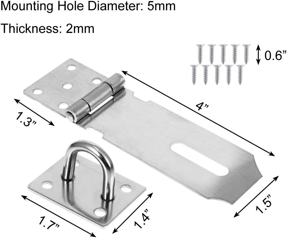 Heavy Duty Stainless Steel Door Padlock Hasp and Staple with Screws ...