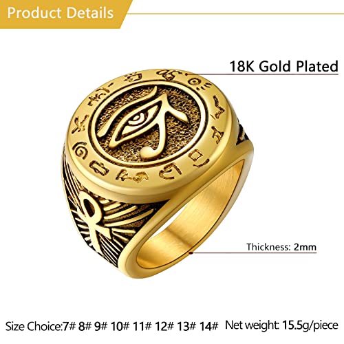 Mua U7 Jewelry Ankh Rings Ancient Egyptian Eye of Ra Horus Ring ...