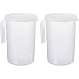 Amazon.com: PATIKIL Graduated Beaker, 2 Pack 2000ml PP Plastic Liquid Measuring Cup Double Sided ...