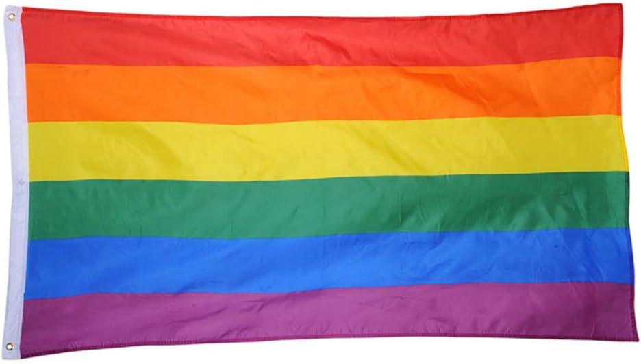 Hemore Rainbow Flag 5x3ft/150x90cm Flags Lesbian Gay Parade Flags LGBT ...