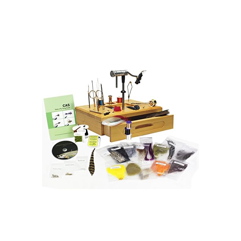 Creative Angler Wooden Fly Tying Station with Tools and Materials ...