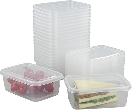 Amazon.com: Saedy Plastic Reusable Food Storage Container with Lid ...