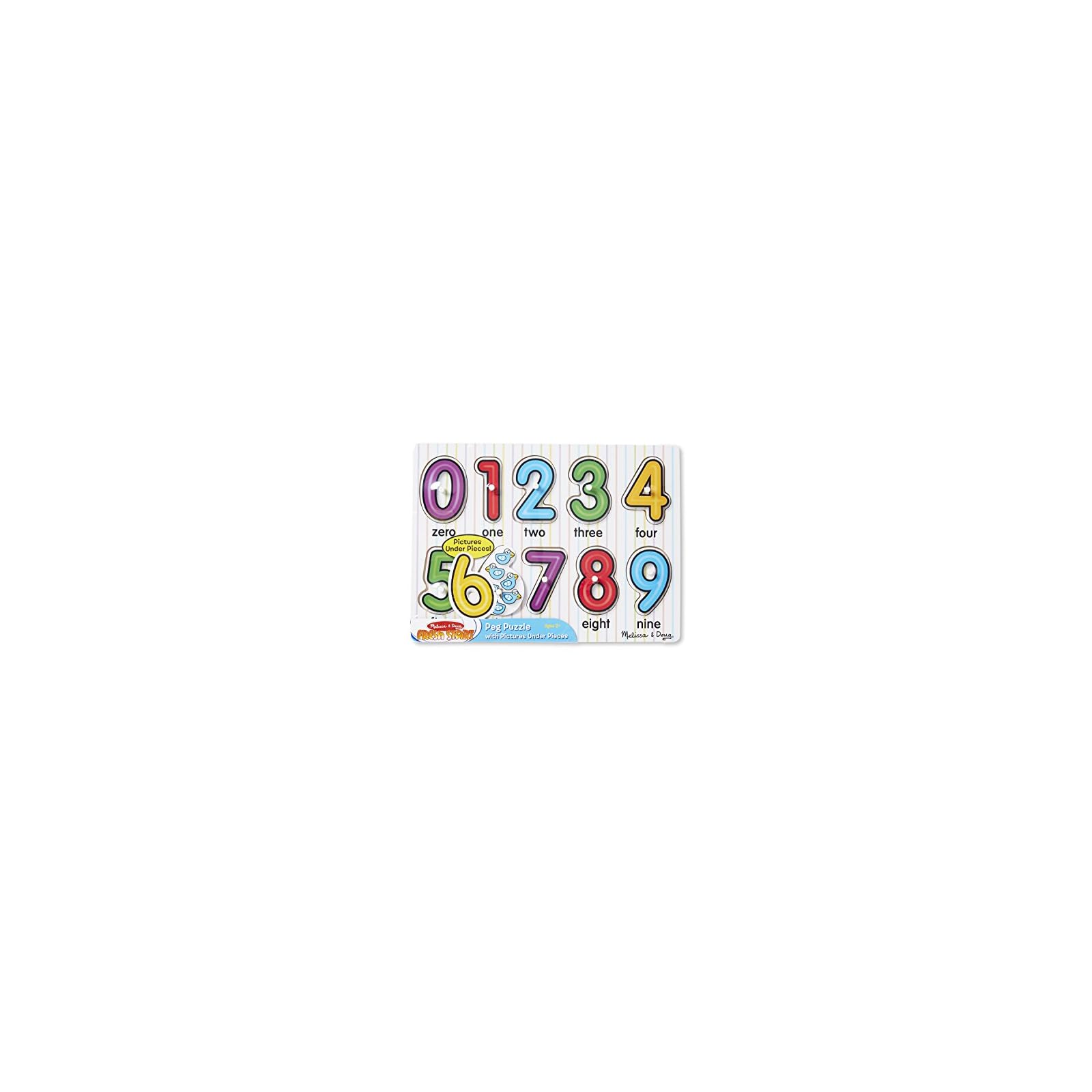 Melissa & Doug See-Inside Numbers Peg Puzzle (10 Pieces, Great Gift for ...