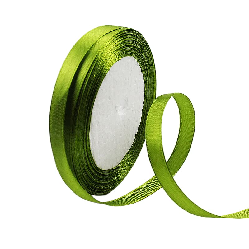 Army Green Satin Ribbon for Gift Wrapping 3/8 inch,25 Yards Continuous ...