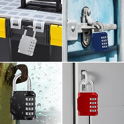 ZHEGE Combination Lock 2 Pack, 4 Digit Combination Padlock Outdoor ...