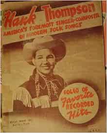 Hank Thompson - Folio of Favorite Recorded Hits - America's Foremost ...