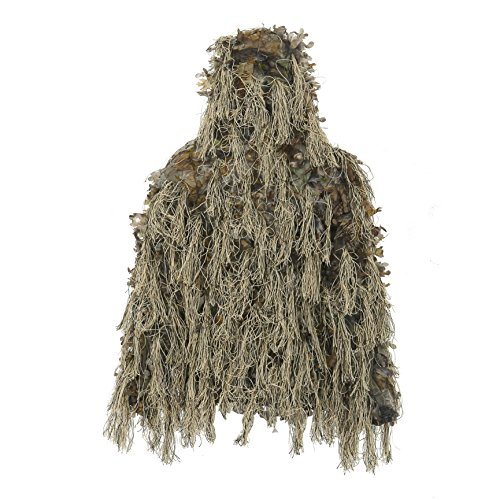 AUSCAMOTEK Hybrid Ghillie Suit for Hunting Camouflage Suit Dry Grass 3D ...