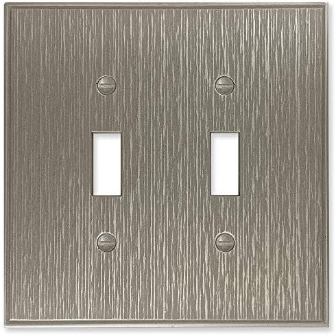 Questech Double Toggle - Brushed Nickel Light Switch Cover Twill ...