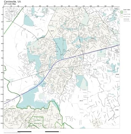 ZIP Code Wall Map of Centreville, VA ZIP Code Map Laminated: Amazon.ca ...