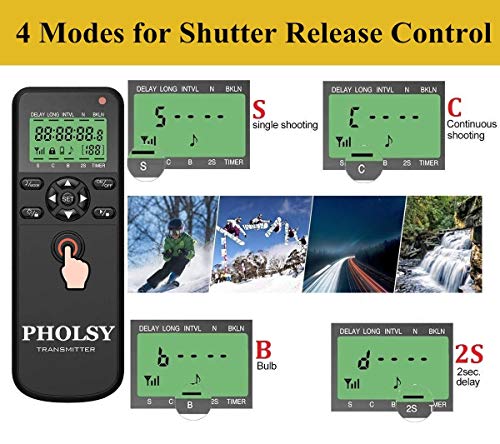 PHOLSY Wireless Timer Remote Control with Intervalometer and HDR for Sony a1, a9, 9M2, a7M2 ...