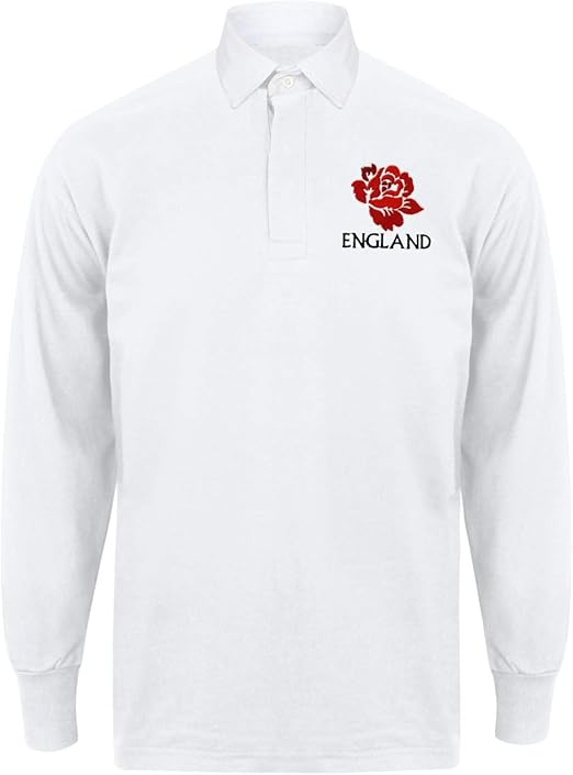 Printmeashirt Men's Classic Embroidered England Rose Crest Long Sleeve ...