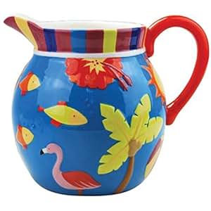 Amazon.com | 8 Inch Flamingo and Palm Tropical Motif Dining Ware 105 ...