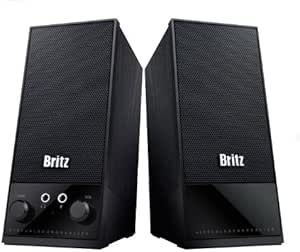 Amazon.com: Britz Computer 2ch Stereo Speaker TWIN Q USB Power 3.5mm 3W ...