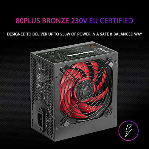 Mars Gaming MPB550, Fuente Alimentación PC ATX 550W, 6 Años Garantía, 80Plus Bronze 230V ...